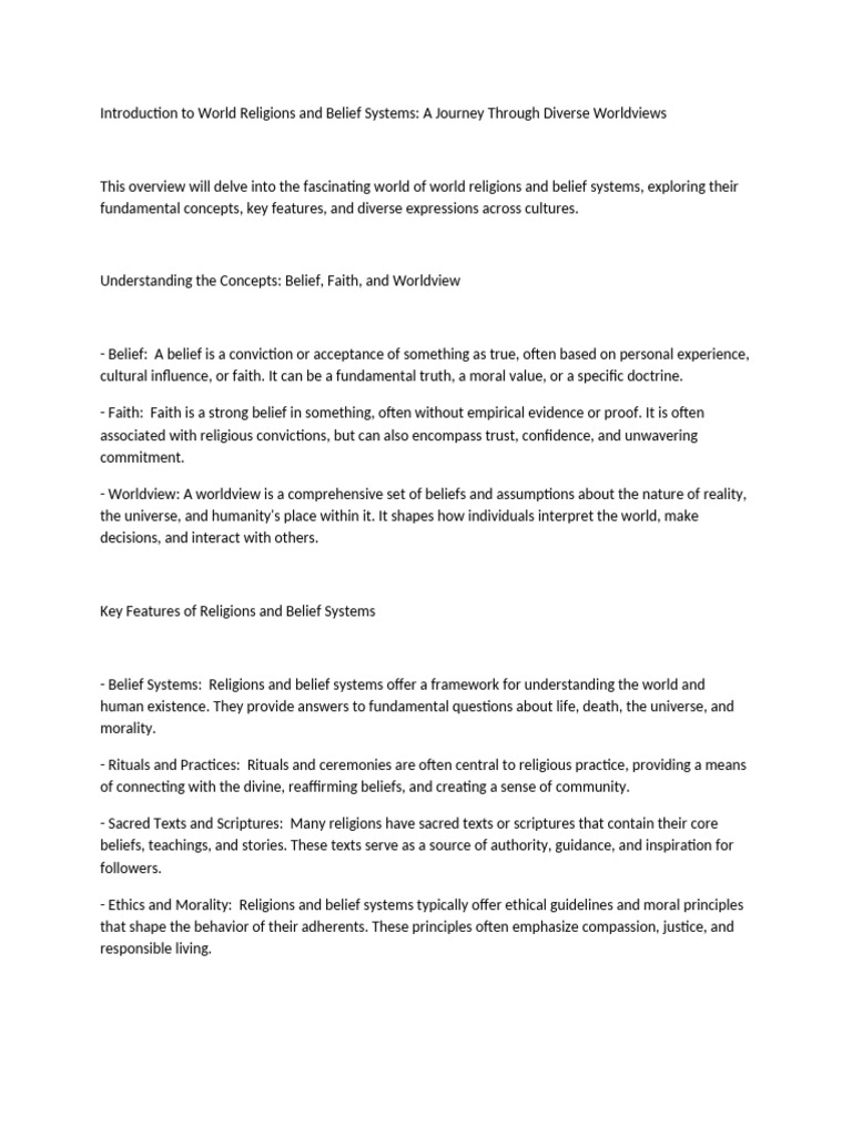 Introduction to- World Religion WPS Office | PDF | Monotheism | Faith