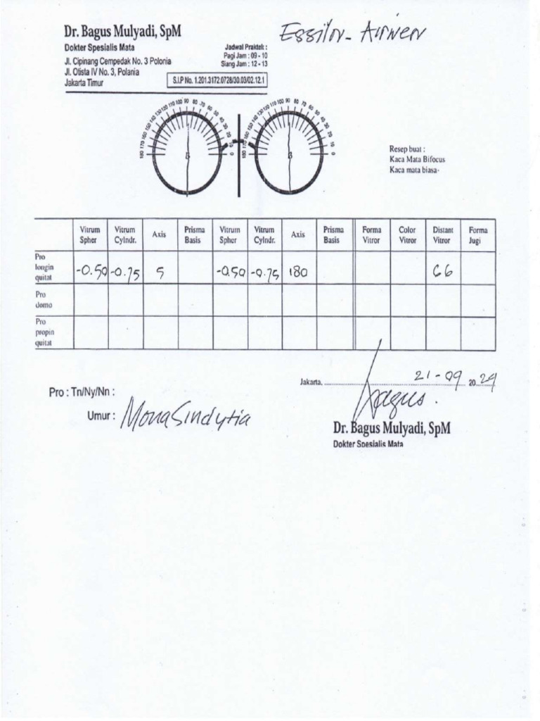 RESEP Kacamata Sindy | PDF
