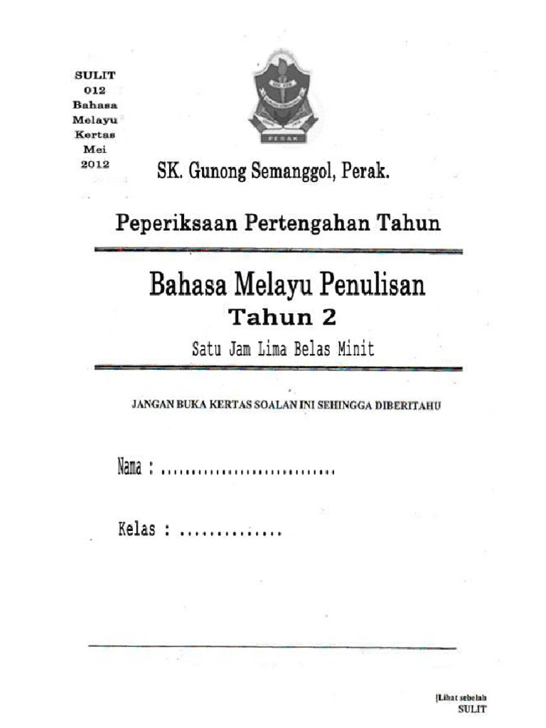 Soalan BM THN 2 Penulisan | PDF