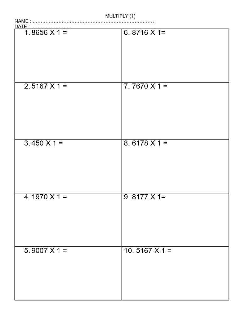 Multiply Time 1 | PDF