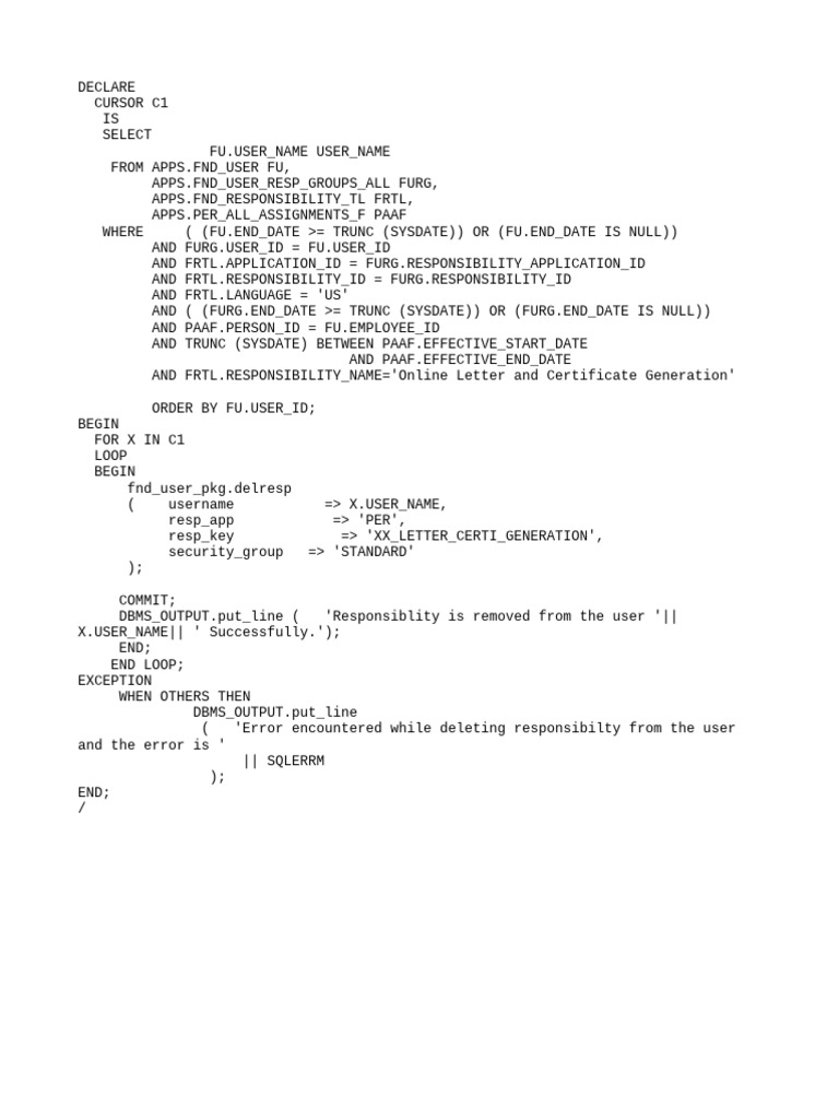 Oracle Ebs End Date Responsibility Api Pdf