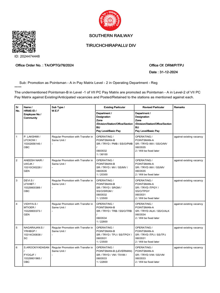 PMan B to A promotion n posting | PDF