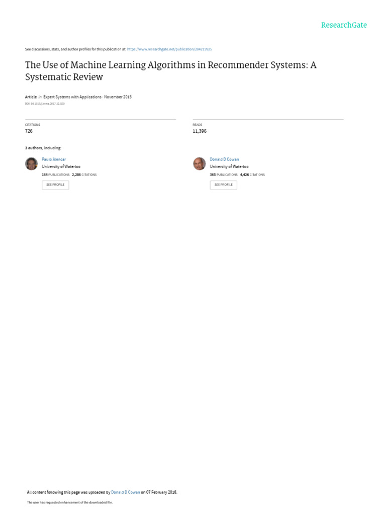 The_Use_of_Machine_Learning_Algorithms_in_Recommen | PDF | Machine ...