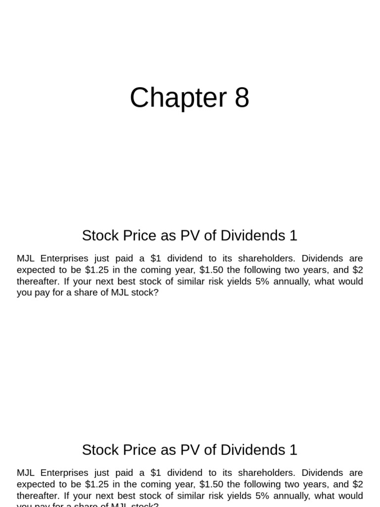 CH08 Discussion Slides | PDF | Stocks | Dividend
