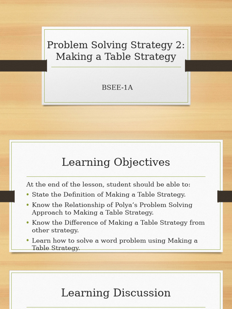 "Making a Table Strategy Guide" | PDF | Mathematics