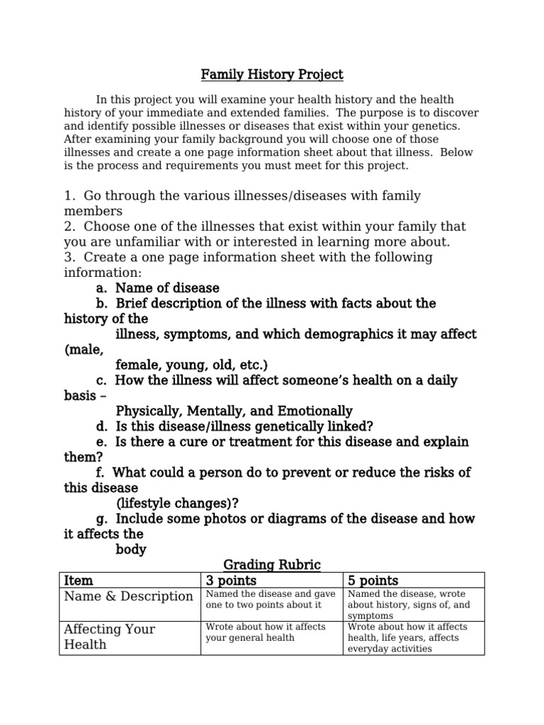 Family+History+Project | PDF | Health Sciences | Human Diseases And ...