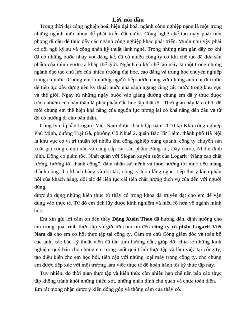 Levan Hoc Bao Cao Thuc Tap | PDF