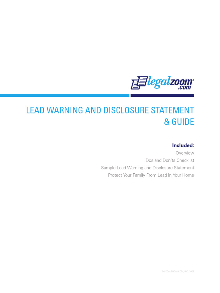 lead-warning-and-disclosure-statement | PDF | Lead