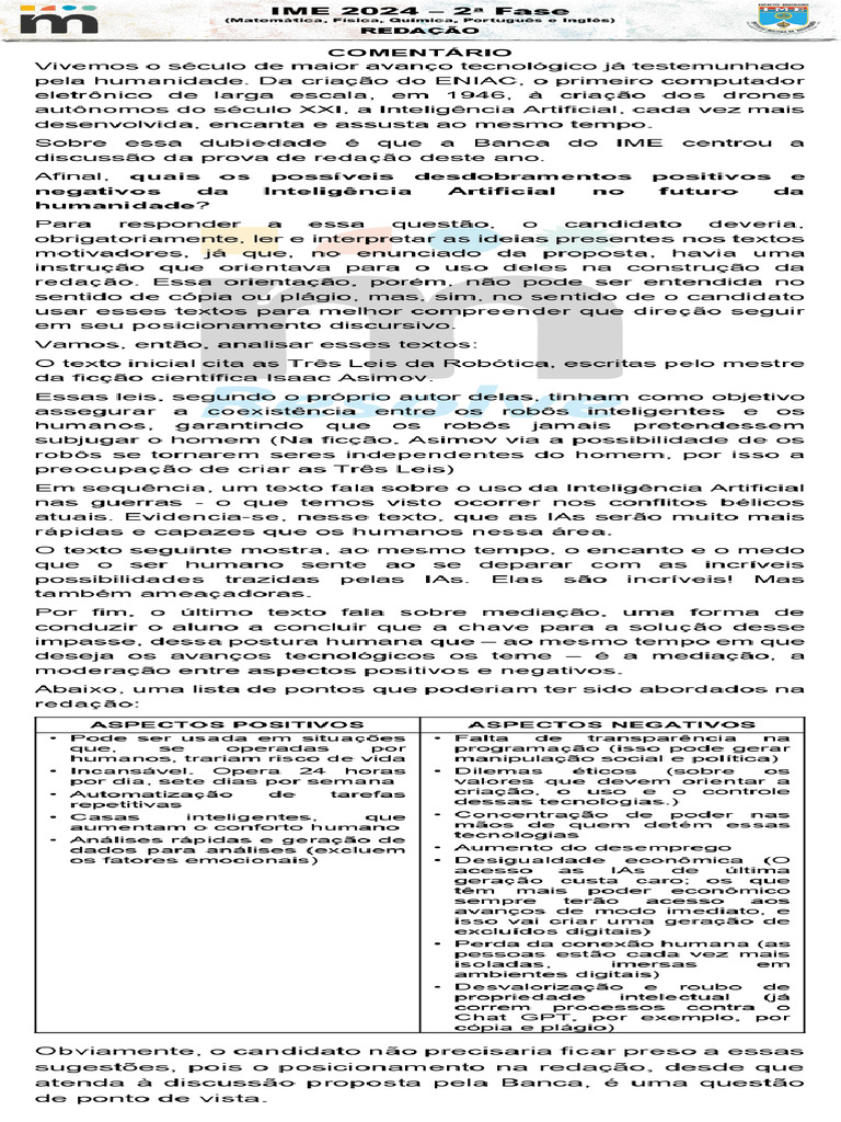 COMENTÁRIO LÍNGUAS | PDF