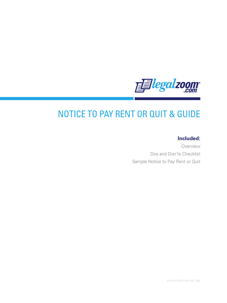 Notice To Pay Rent or Quit | PDF | Leasehold Estate | Eviction