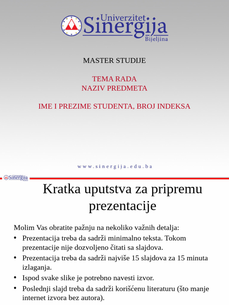 Master Sablon Prezentacije | PDF