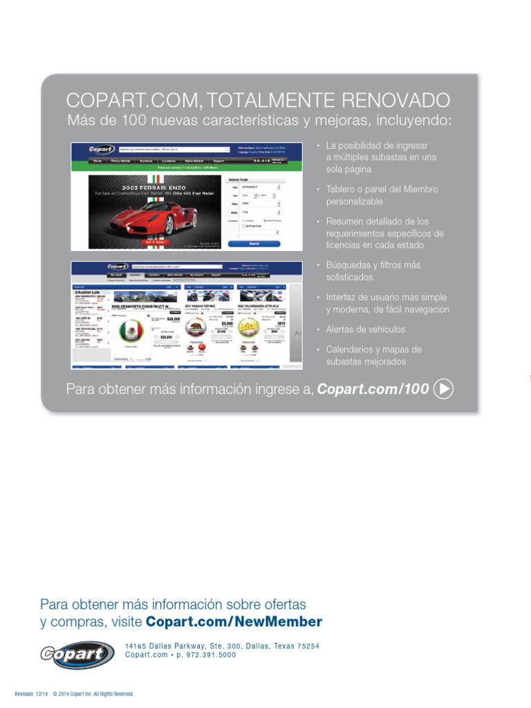 Guía para Compradores en Copart | PDF | Oferta (economía) | Subasta