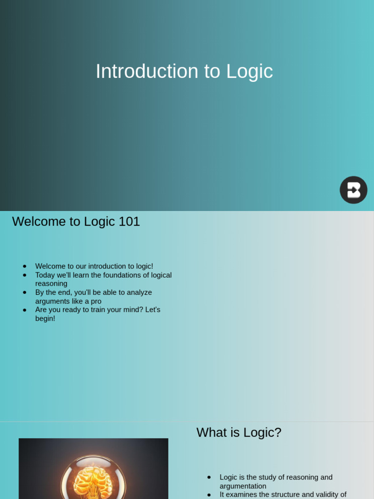 Introduction to Logic and Argumentation | PDF | Argument | Logic