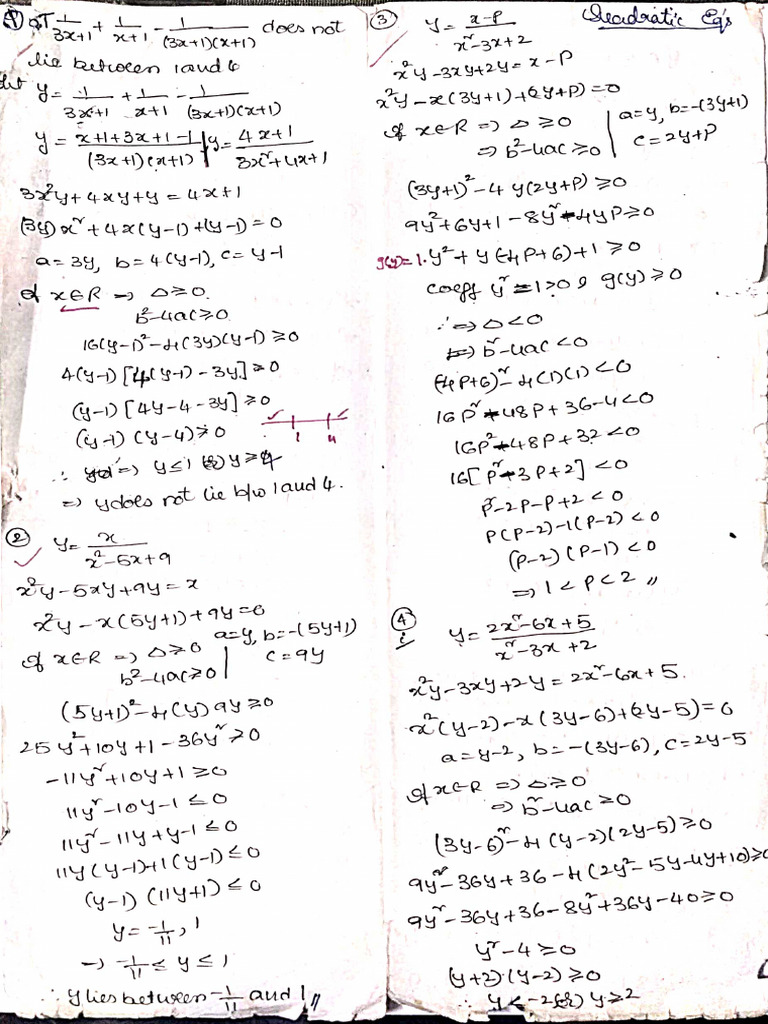 Quadratic Equations and Theory of Equations IPE | PDF