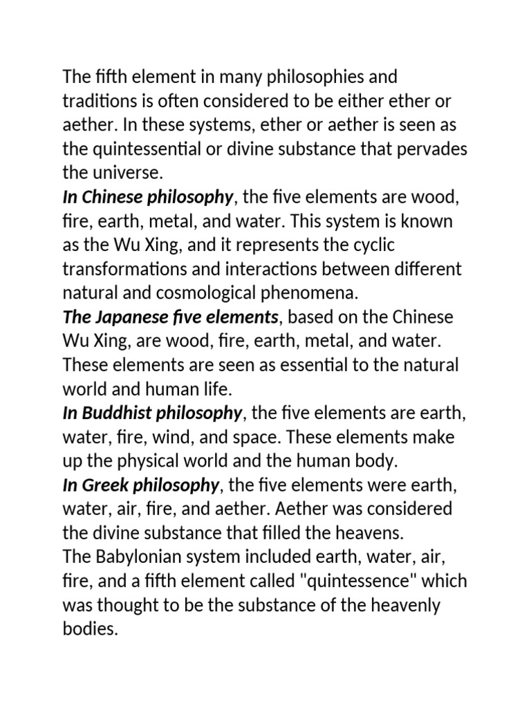 The Five Elements | PDF