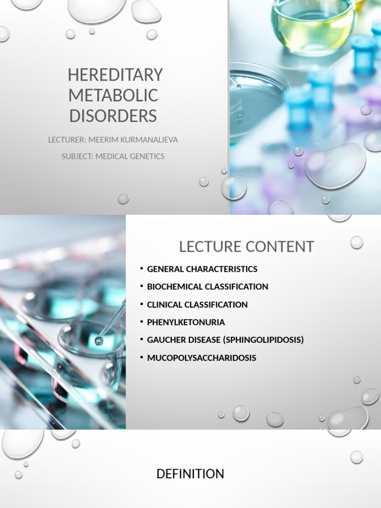 Hereditary Metabolic Disorders | PDF | Causes Of Death | Diseases And ...
