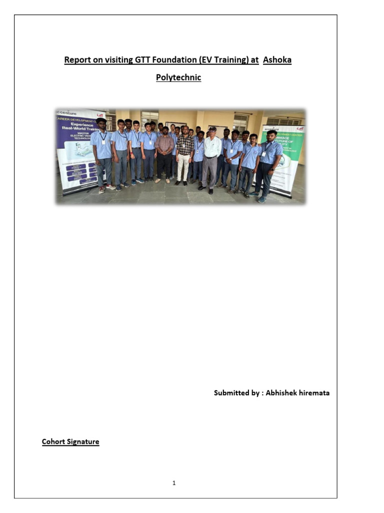 Report On Visiting GTT Foundation Abhi | PDF | Electric Vehicle | Electric Motor