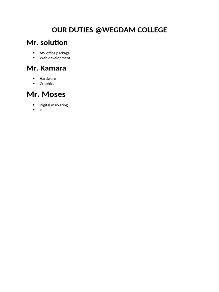 Our Duties | PDF