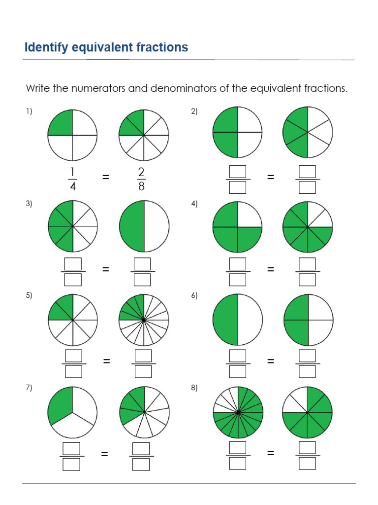 K-5 Equivalent Fractions Worksheets | PDF