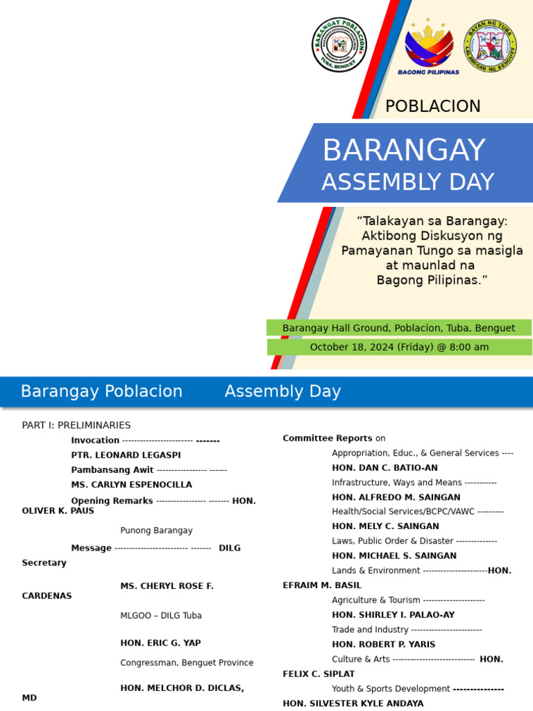 Barangay Assembly | PDF
