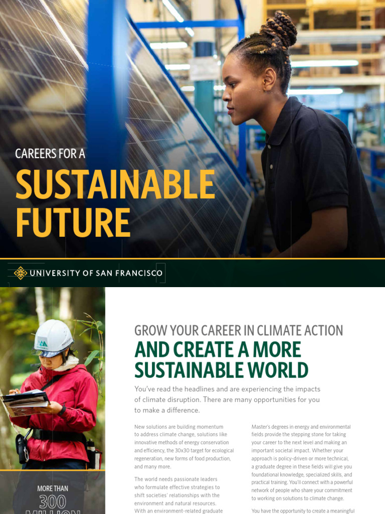 Careers For A Sustainable Future USFCA | PDF | Sustainability | Climate ...