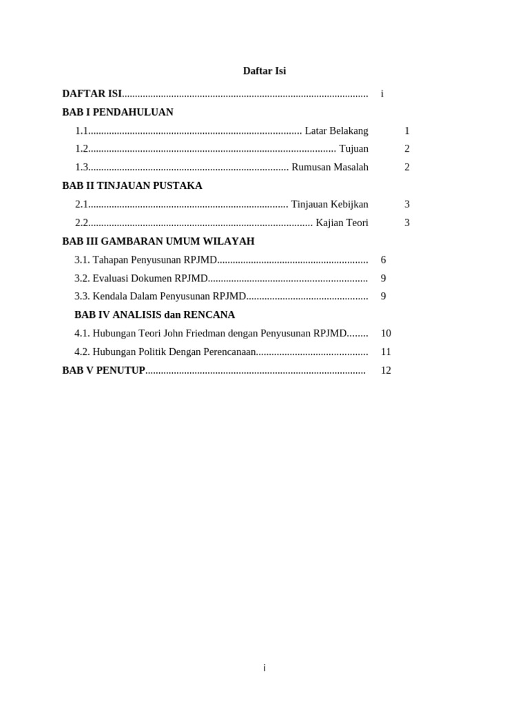 Daftar Isi Teori | PDF