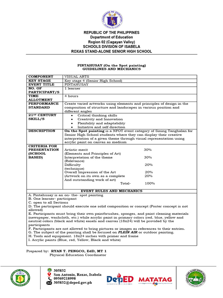 School Based Pintahusay | PDF | Paintings | Paint