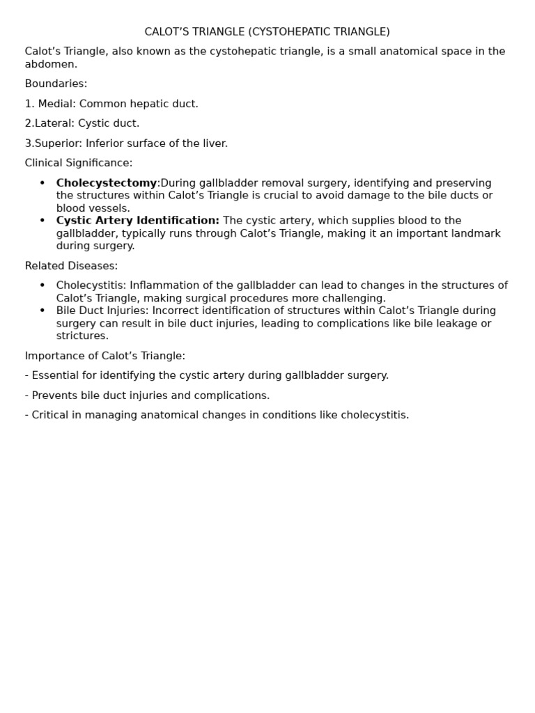 Calot's Triangle | PDF