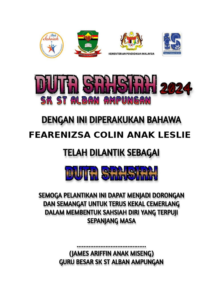 SIJIL DUTA SAHSIAH | PDF