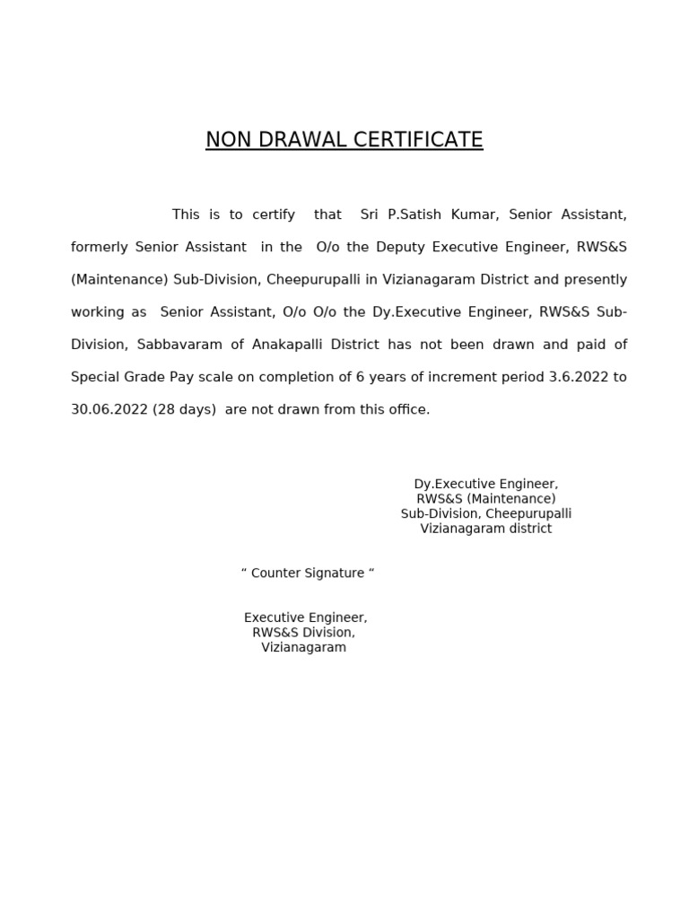 Certificate for Sri P.Satish Kumar | PDF