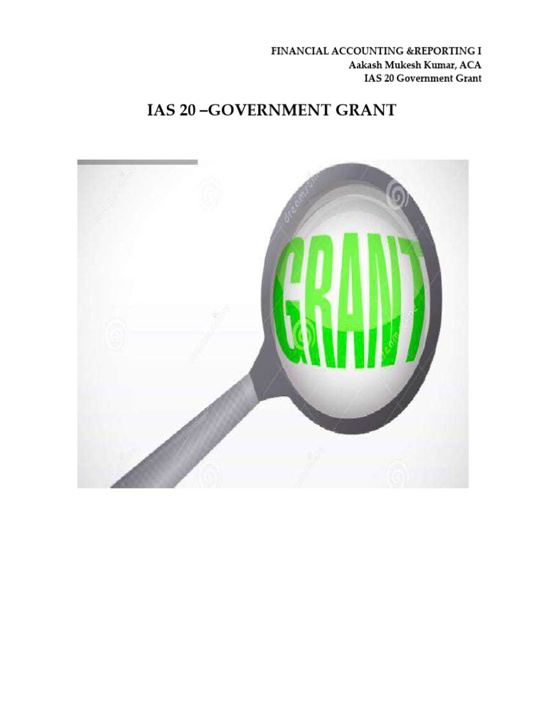 IAS-20 Government Grant Chapter | PDF | Expense | International ...