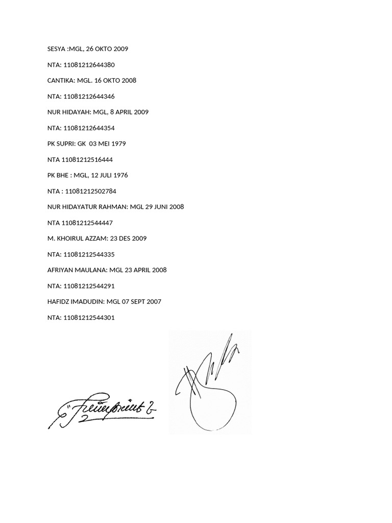 KTA anak garuda &ttd | PDF