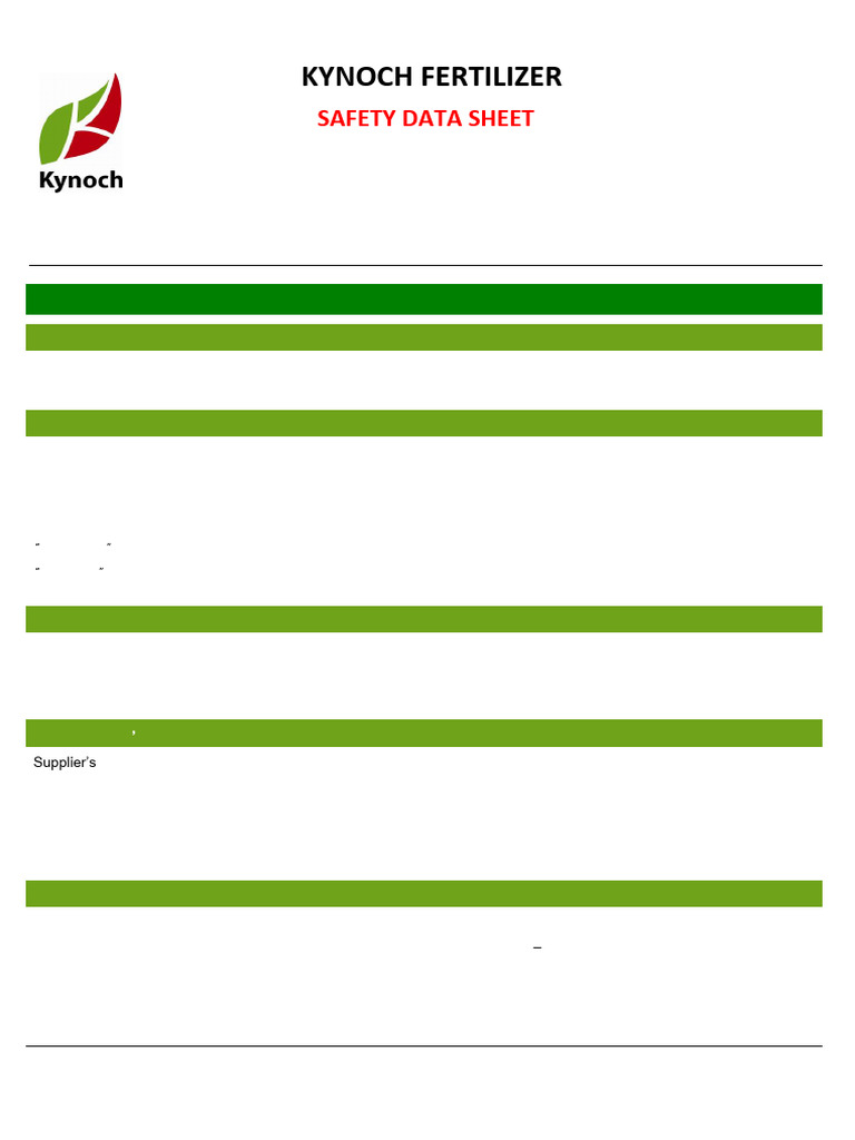 Urea Safety Data Sheet (MSDS) | PDF | Dangerous Goods | Occupational ...