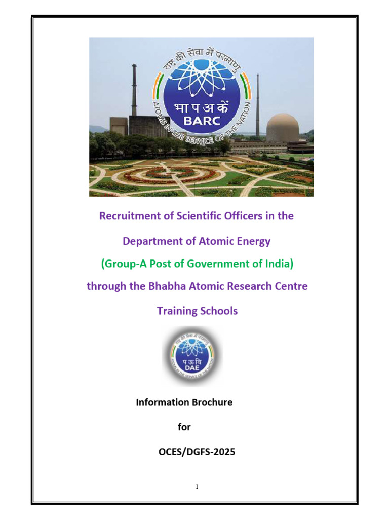 BARC DGFS 2025 Recruitment Guide | PDF | Engineering | Biotechnology
