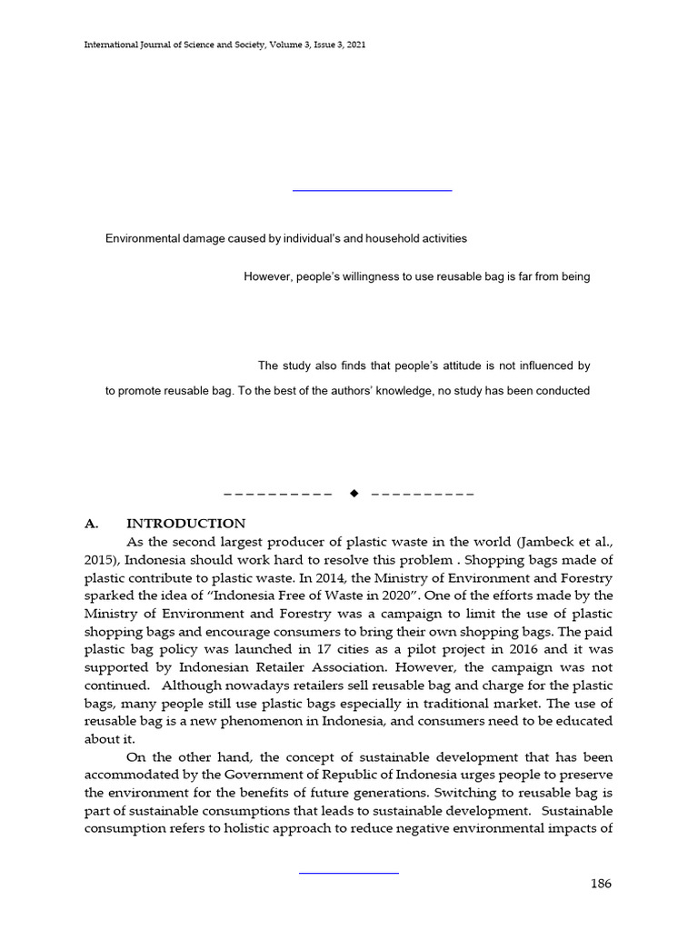 Understanding Attitude Towards Reusable Bag Its An | PDF | Behavior ...