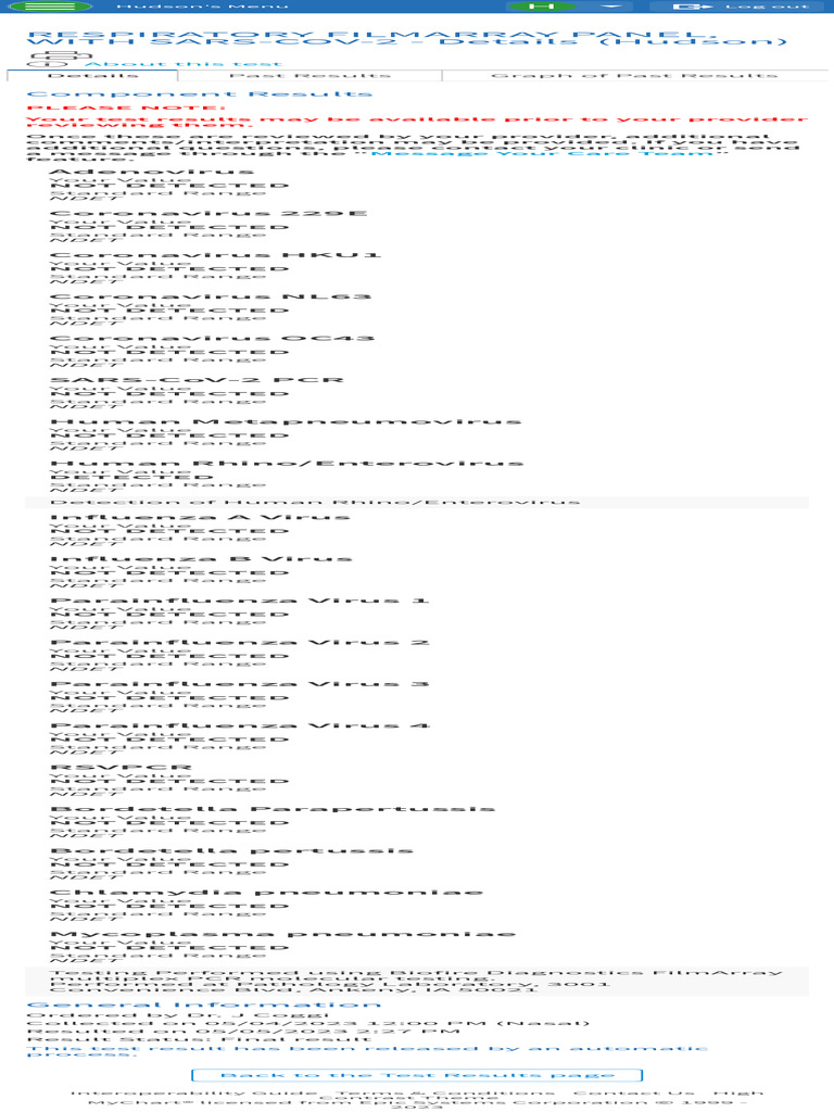 MyUnityPoint - Test Details | PDF | Pneumonia | Diseases And Disorders