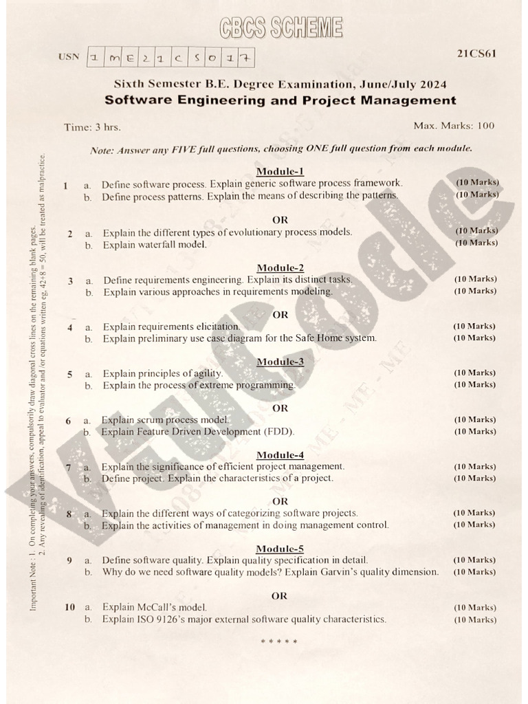 21CS61 Regular Paper PDF | PDF