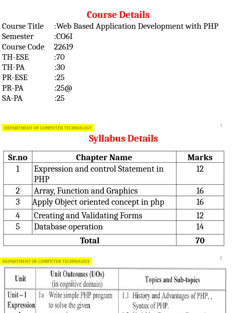 Web Based Application Development Using PHP | PDF | Php | Databases