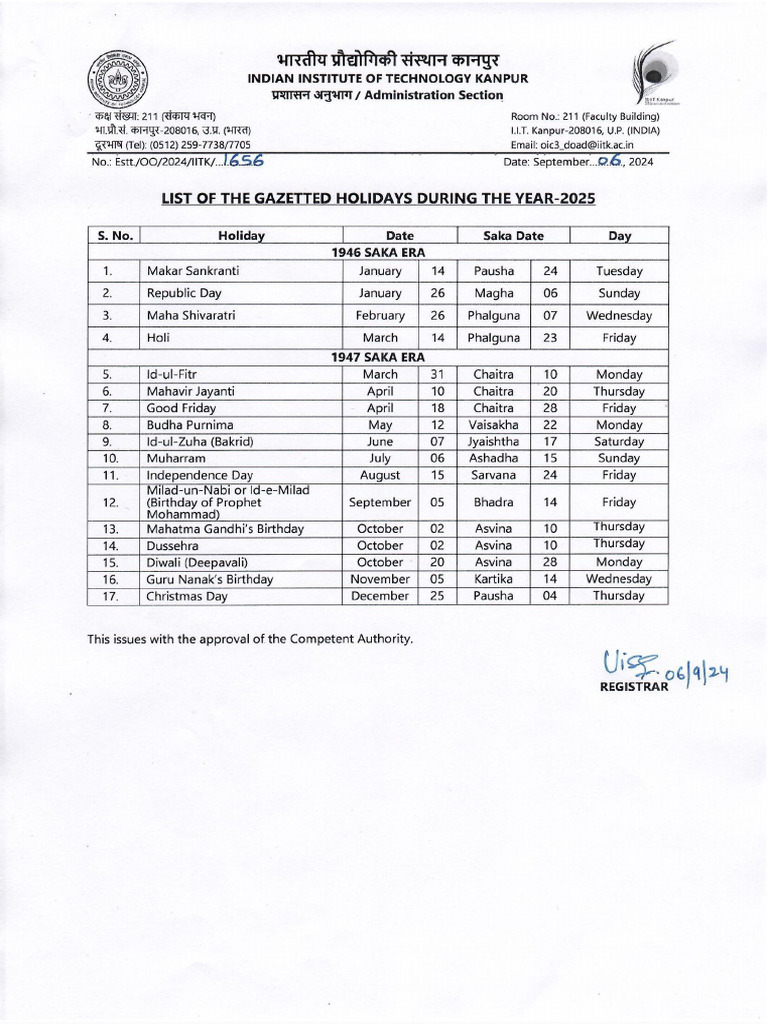 List of Holiday 2025 | PDF