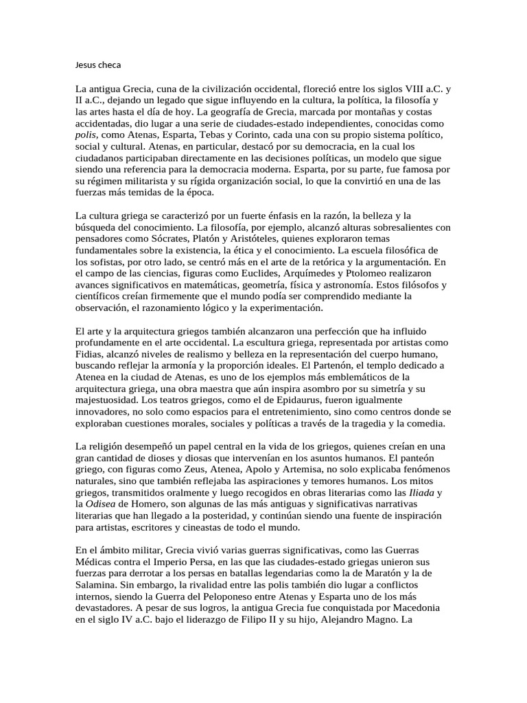 Jesus Checa | PDF | Antigua Grecia | Grecia