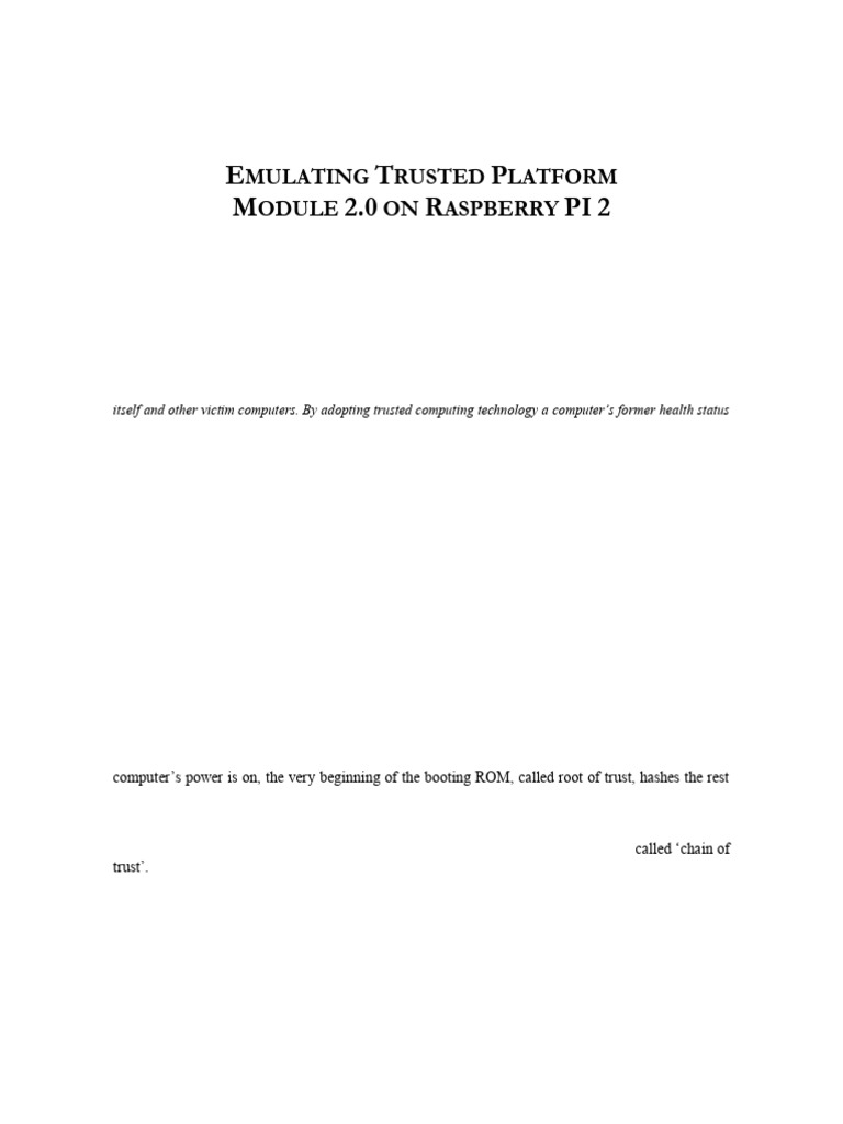 Emulating Trusted Platform Module 2.0 on Raspberry Pi 2 | PDF | Trusted Computing | Operating System