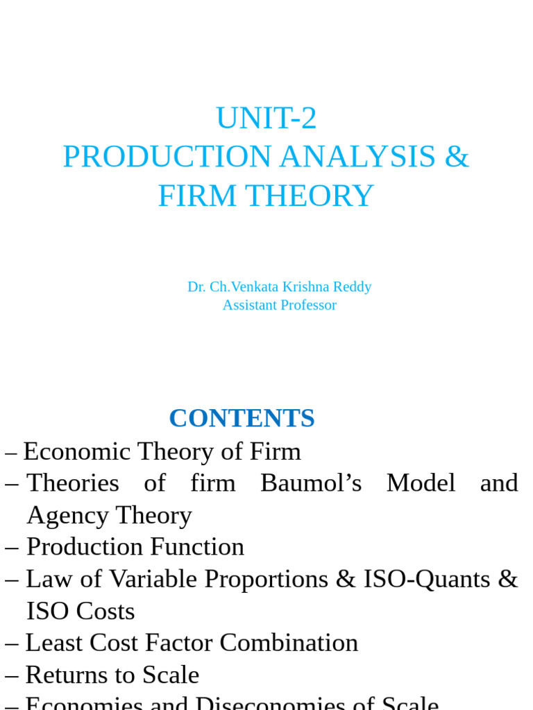 MBA EM Unit-2 | PDF | Production Function | Factors Of Production