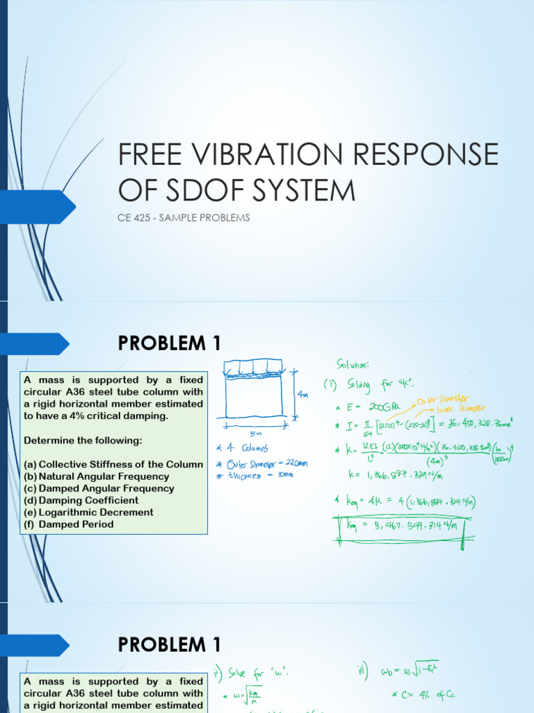 CE425 Assignment 2 Solution | PDF | Stiffness | Damping