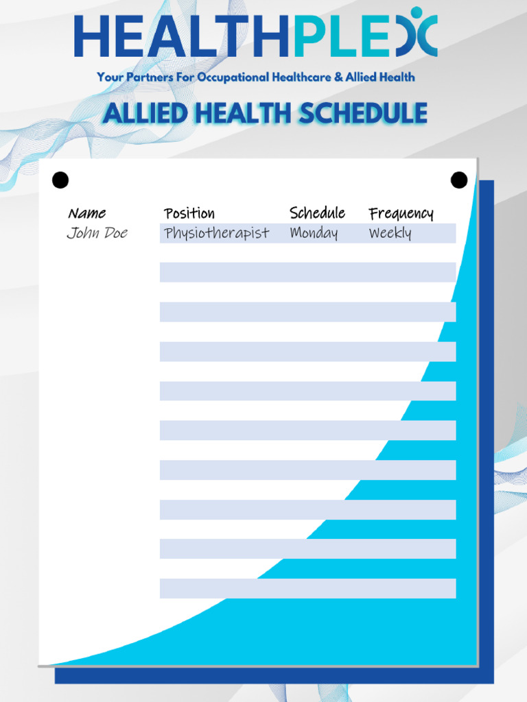 Weekly Physiotherapy Schedule | PDF