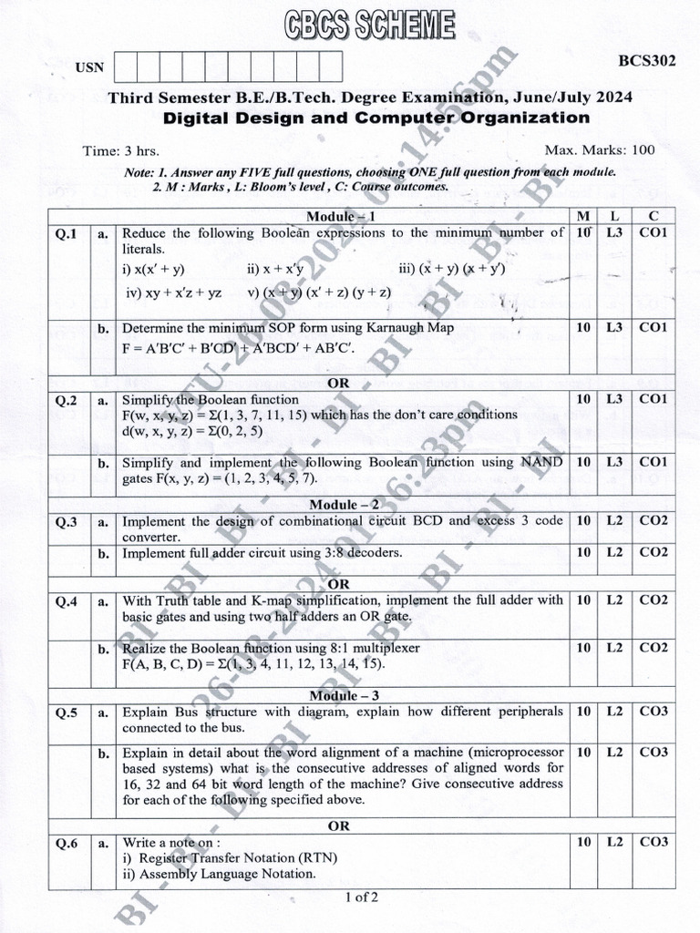 June-July.2024 - BCS302 | PDF