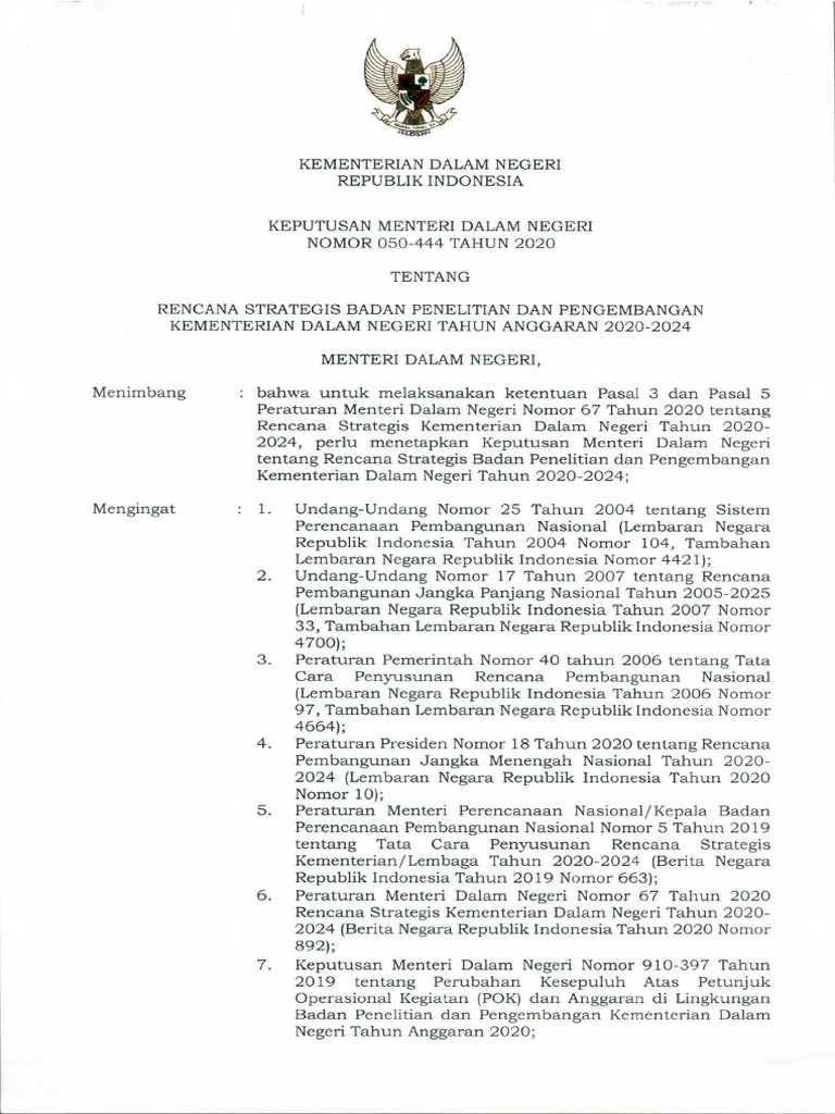 Renstra Litbang 2020-2024 (Lengkap) | PDF