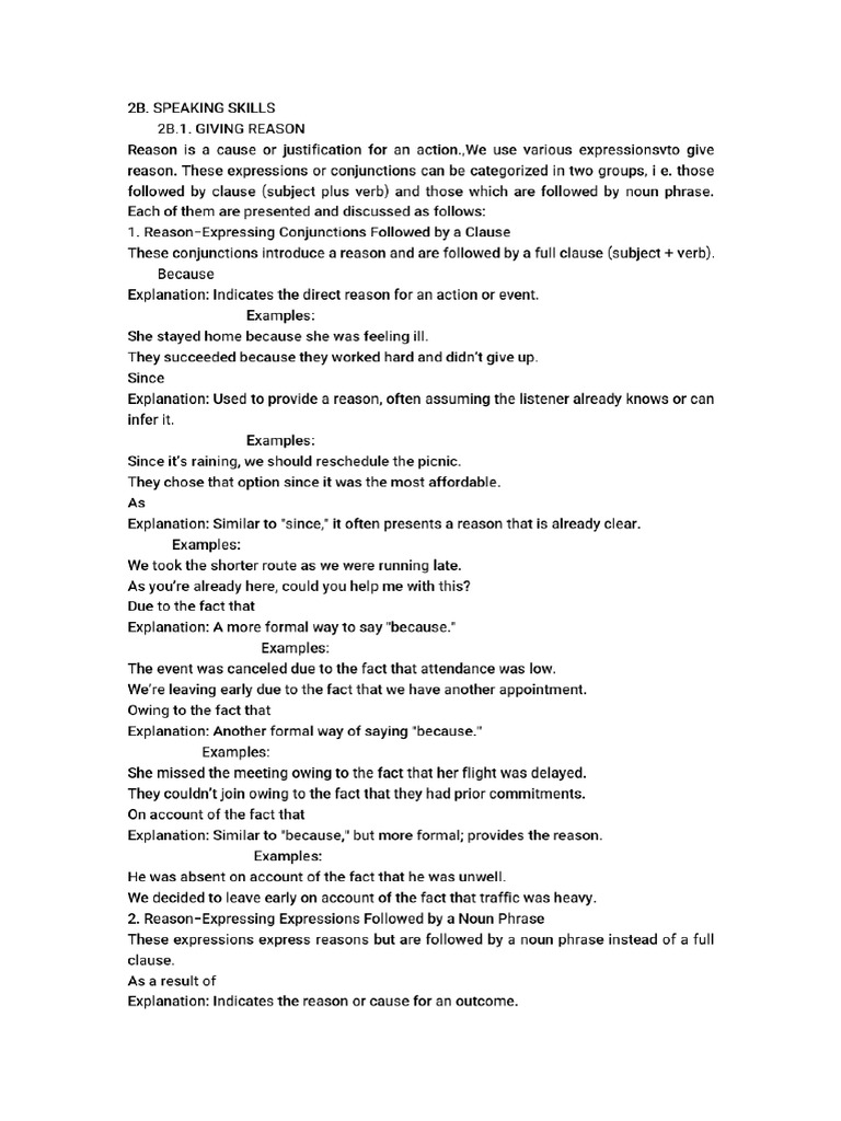 Expressing Reasion | PDF