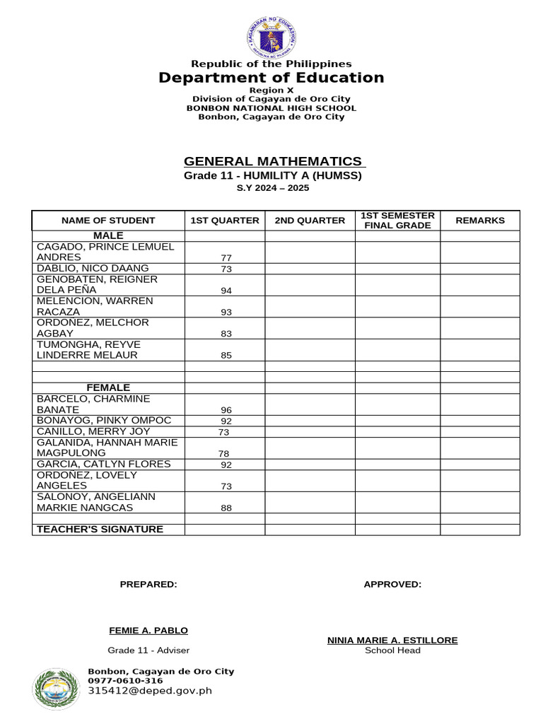 Grade 11 Grading System 2024-2025 | PDF | Philippines | Southeast Asia