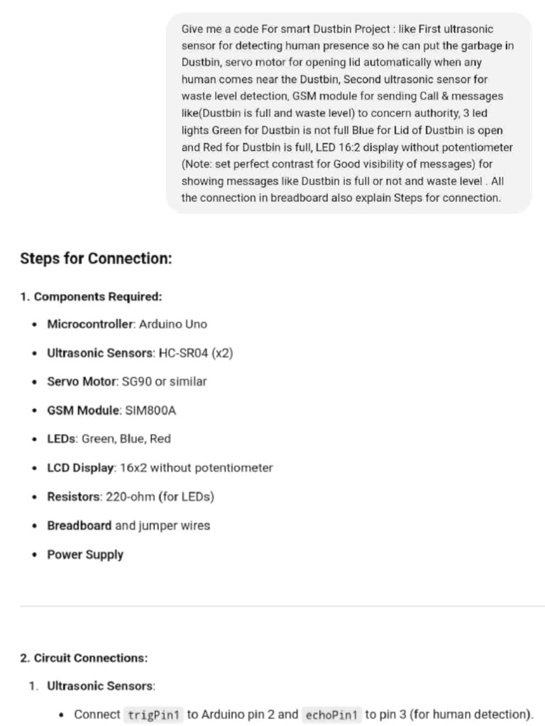 Smart Dustbin Documentation | PDF | Arduino | Servomechanism