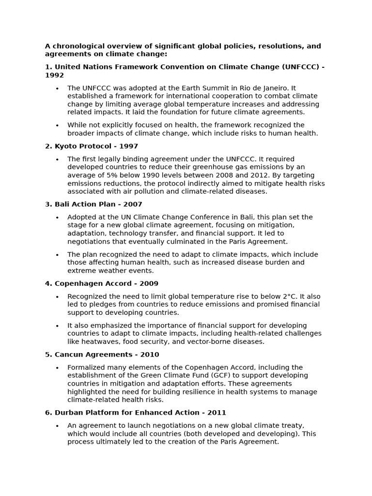 Global and National Policies On Climate Change and Human Health | PDF ...